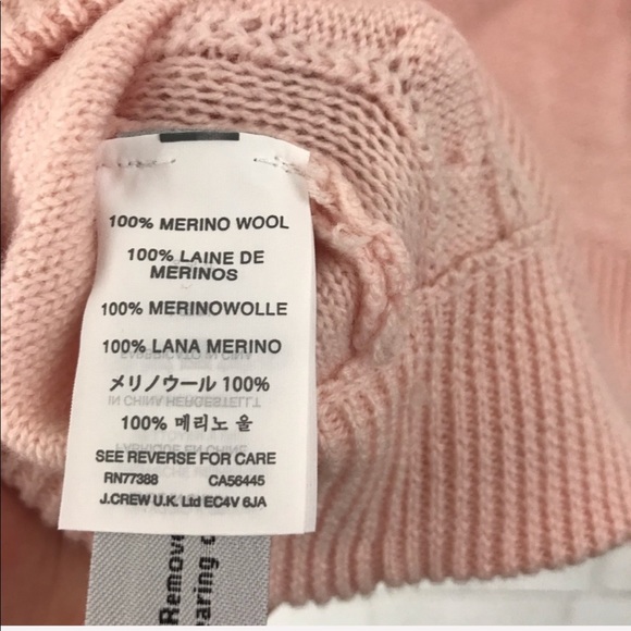 J. Crew | Sweaters | Jcrew Pink Crewneck Cable Knit Fringe Sweater ...